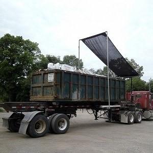 China Dump Truck Trailer Mesh Tarp Heavy Duty Acrylic 7'X16' Black Double Pockets No Rust Brass Grommet for sale
