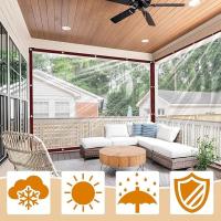China Customized Clear PVC Coated Plaid Plastic Tarpaulin Water Resistant Tarps for Outdoor Courtyard for sale