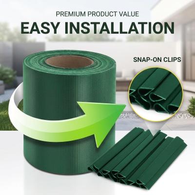 China European Modern Style Privacy Screen PVC Polyester Fence 0.19x35m With Clips for sale