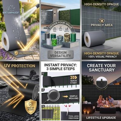 China Durable PVC Privacy Fence Tape Outdoor Balcony Garden Windproof Fence Decoration Strip for sale