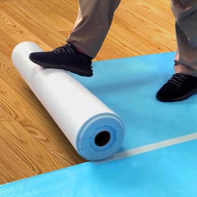 China Laminated Waterproof Anti Scratch Non Slip Floor Protection Sheet Reusable Painter Floor Cover For Construction Renovation for sale
