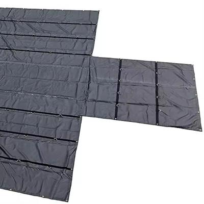 China 16oz 18oz PVC Knife Coated Fabric Blackout Vinyl Tarpaulin Flatbed Truck Lumber Tarp Cover Awning Industry Use Girls for sale