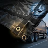 China Flatbed Truck Lumber Tarp Cover – 18oz PVC Knife Coated Vinyl Tarpaulin for sale