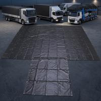China 16'x27' Flatbed Truck Tarp 4' Drop 18oz PVC Coated Vinyl Tarpaulin Waterproof for Flatbed Trailer Cargo Protection for sale