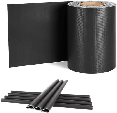 China Black RAL9005 PVC Fence Strip 0.19*35m 450g/㎡ for sale