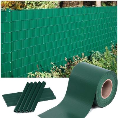 China Garden Privacy PVC Fence Strip RAL6005 Green 0.19m Width 35m Length Screening Roll for sale