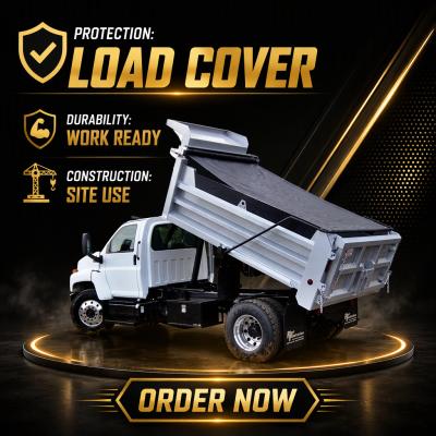 China Mesh Trailer Cover 7x18 ft Heavy Duty Waterproof UV Resistant Dump Truck Tarps for sale