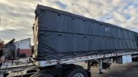 China Black Steel 16'*27' Truck Tarp Heavy Duty Cargo Tarps with Metal Eyelets for Flatbed Transport for sale
