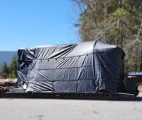 China Black Steel 16'*27' Truck Tarp Heavy Duty Cargo Tarps with Metal Eyelets for Flatbed Transport for sale
