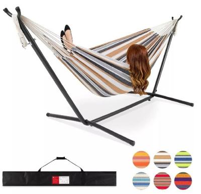 China Portable Outdoor Folding Hammock 200kg Capacity Double Hammock With Stand for sale