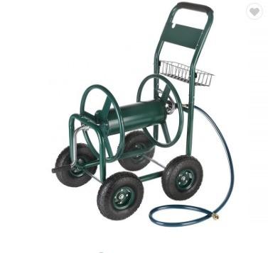 China Convenient Stainless Steel Garden Hose Reel Cart for Clean House and Watering Flowers for sale