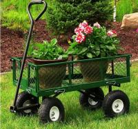 China Versatile Heavy Duty Utility Cart Garden Wagon with Environmental Protection Powder Coating for sale