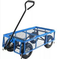 China Versatile Heavy Duty Utility Cart Garden Wagon with Environmental Protection Powder Coating for sale