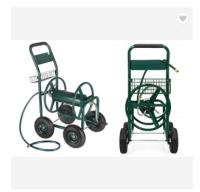China Outdoor Garden Yard Heavy Duty Hose Reel Cart with Stainless Steel and Four Wheels for sale