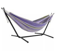 China Outdoor Lightweight Double Cotton Hammock with Steel Stand 200kg Weight Capacity for sale