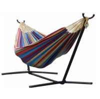 China Stainless Steel Canvas Folding Hammock With Stand  200kg Weight Capacity for sale