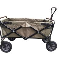China Collapsible Outdoor Garden Camping Folding Wagon Heavy Duty 4-Wheel Iron Utility Cart for sale