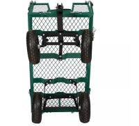 China Green Portable Heavy Duty 4 Wheels Steel Tool Trolley Wagon Garden Cart Durable for sale