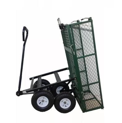 China Effortless Outdoor Tasks with Heavy Duty Foldable Mesh Garden Cart Tool Steel Wagon for sale
