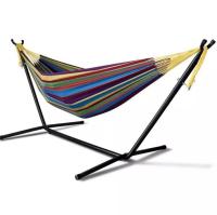 China Adjustable Steel Frame Fold Up Hammock With Stand Custom With Cotton Canvas for sale