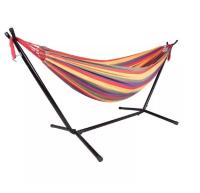 China Adjustable Steel Frame Fold Up Hammock With Stand Custom With Cotton Canvas for sale