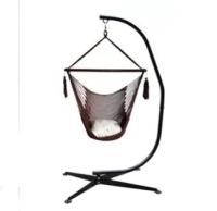 China Outdoor Hanging Macrame Hammock Chair with 450LBS Capacity Steel Stand for sale