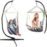 China Outdoor Hanging Macrame Hammock Chair with 450LBS Capacity Steel Stand for sale