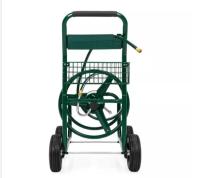 China Customized Stainless Steel Four Wheels Garden Hose Reel Cart for Long Range Irrigation for sale
