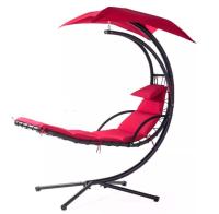 China Outdoor Patio Chair with Canopy Swing and Customized Color Hanging Chaise Sun Lounger for sale