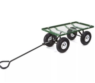 China Qingdao Port Loading Heavy Duty Steel Garden Utility Wagon for Cart Yard Dump Trailer for sale