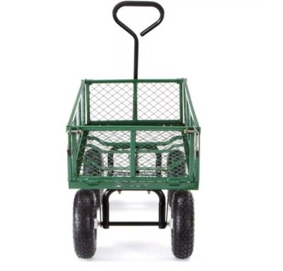 China Four-wheel and Green Mesh Structure Garden Cart for All Your Gardening Needs for sale