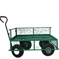 China Easy Removal Heavy Duty Lawn Yard Cart with Green Environmental Protection Powder Coating for sale