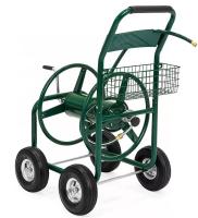 China Customized Stainless Steel Four Wheel Garden Hose Reel Cart for Your Specific Needs for sale