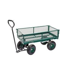 China Practical Folding Mesh Sides Trolley Garden Tool Cart Heavy Duty Steel for Transport for sale