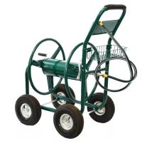 China Four-Wheel Steel Garden Hose Reel Cart for Convenient Heavy Duty Tool and Hose Storage for sale