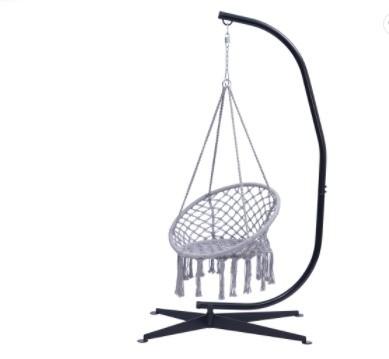 China Garden Hammock Chair Swing with Hanging Hardware Kit and Easy Collapsible Iron Stand for sale