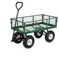 China Easy Removal Advantage Heavy Duty Steel Garden Cart with Four Wheels and Mesh Wire Spoke for sale
