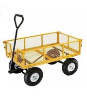 China Easy Removal Advantage Heavy Duty Steel Garden Cart with Four Wheels and Mesh Wire Spoke for sale