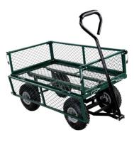 China Effortless Garden Transport with 500LBS Capacity Steel Mesh Deck Flower Trolley for sale