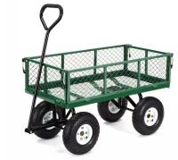 China Industrial Garden Wagon Cart 300kg Capacity And Metal Wire Spoke Garden Trolly Cart for sale