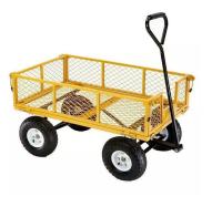 China Industrial Garden Wagon Cart 300kg Capacity And Metal Wire Spoke Garden Trolly Cart for sale