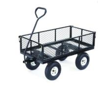 China Mesh Sides Steel Heavy Duty Yard Wagon Convenient For Industrial And Shopping for sale