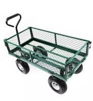 China Mesh Sides Steel Heavy Duty Yard Wagon Convenient For Industrial And Shopping for sale