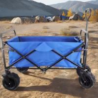 China Mesh Platform Four Wheel Folding Wagon Cart Industrial For Grocery Shopping for sale