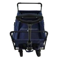 China Green Beach Wagon Folding Four Wheels Hand Push Cart Dimension L x W x H 86*46*85 for sale