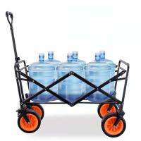 China Outdoor Camping Folding Trolley Trailer with Four Wheels Green Multi-function Tool Cart for sale