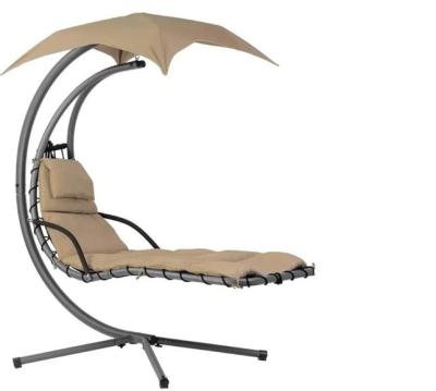 China Relaxation at Its Best Hanging Chaise Lounger Chair with Canopy and Arc Stand for sale
