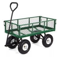 China Steel Mesh Structure 500LBS Capacity Garden Wagon Cart Trolley for Farming Tasks for sale
