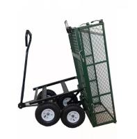 China Steel Mesh Structure 500LBS Capacity Garden Wagon Cart Trolley for Farming Tasks for sale