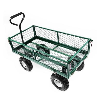 China 17KGS Weight Capacity Metal Folding Steel Outdoor Beach Mesh Wagon for Garden Tools for sale